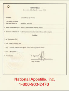 US Department of State Apostille